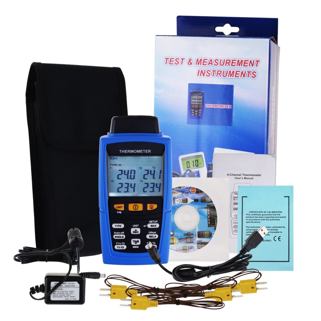 TM-747D Digital 4-Channel K /J/ T / E/ R / S/ N Type Thermocouple Thermometer Datalogger 16,800 ...