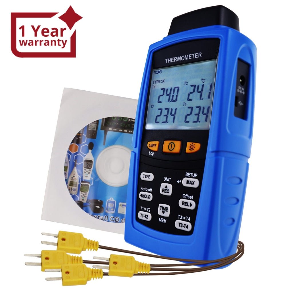 TM-747D Digital 4-Channel K /J/ T / E/ R / S/ N Type Thermocouple Thermometer Datalogger 16,800 ...