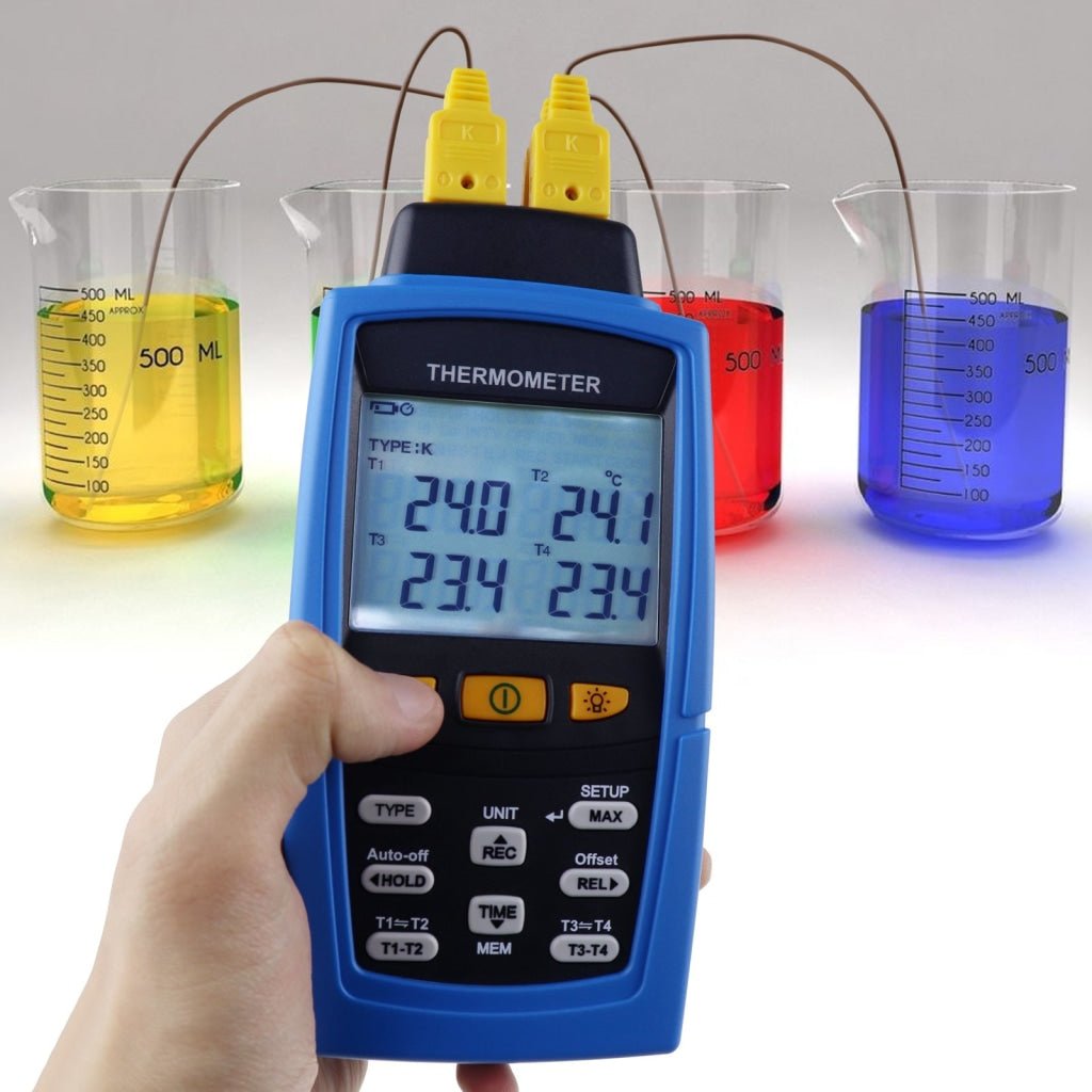 TM-747D Digital 4-Channel K /J/ T / E/ R / S/ N Type Thermocouple Thermometer Datalogger 16,800 ...