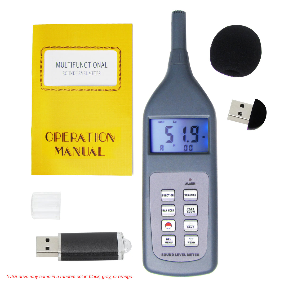 SL-5868P-BT Professional Sound Level Meter 30~130dB USB Drive Software ...