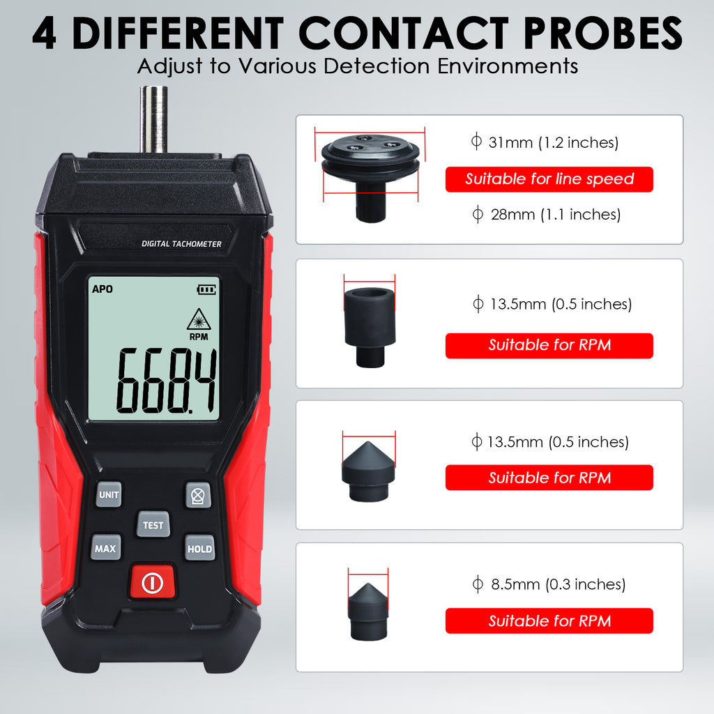 TAC-401 Portable 2-in-1 Tachometer Noncontact Laser Photo Sensor ...
