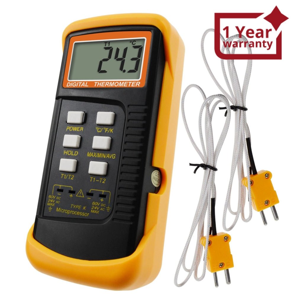 68022 Digital 2 Channels K-Type Thermometer 2 Thermocouples -50~1300°C ...