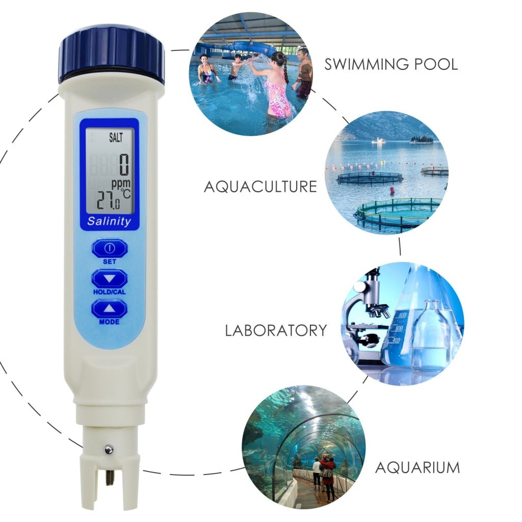 837-2 Salinity & Temp Meter Pen Type Salt Water Quality Tester ATC NaCl ...