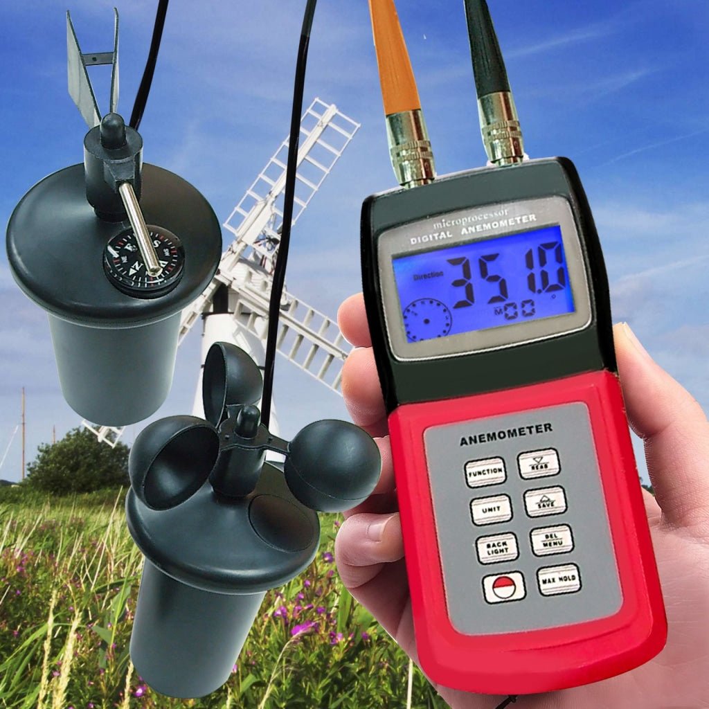 AM-4836C Digital Multi-function Thermo Anemometer with 3-Cup Type ...