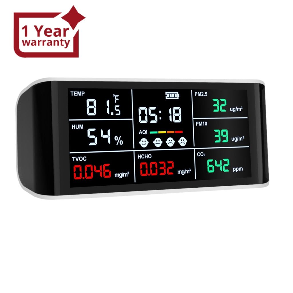 AQM-388 Portable 9 in 1 Indoor Air Quality Meter CO2 Monitor Formaldehyde Detector VOC Sensor ...