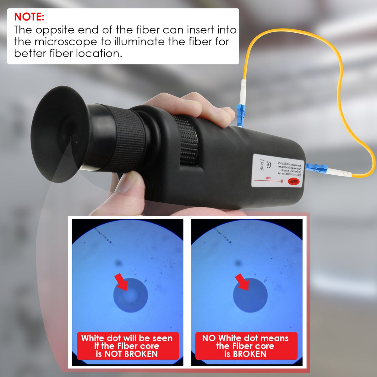 CL-200 Handheld 200x Fiber Optical Microscope Inspection LED ...
