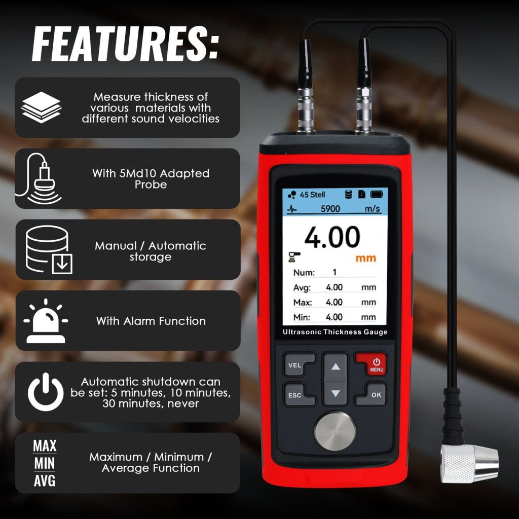 CTM-444 Professional Thickness Gauge Ultrasonic Thickness Meter ...