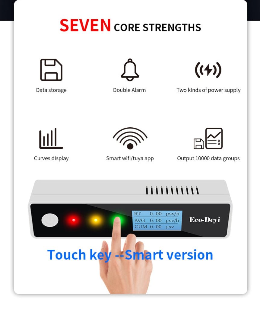 DY003 Nuclear Radiation Detector Dosimeter Smart Wi-Fi Monitor Geiger ...
