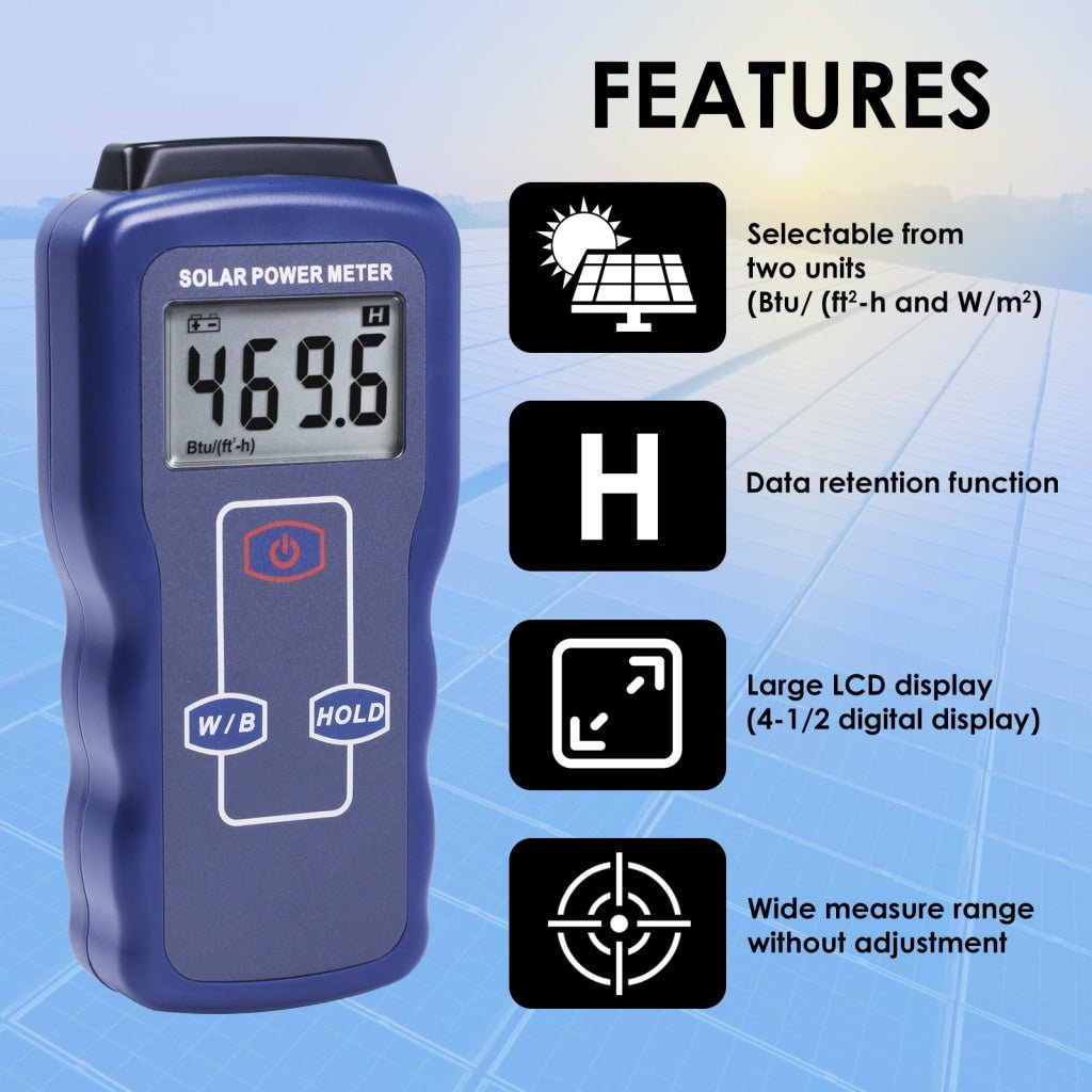 EMF-427 Solar Power Meter Sun Light Radiation Testing for Solar Energy ...