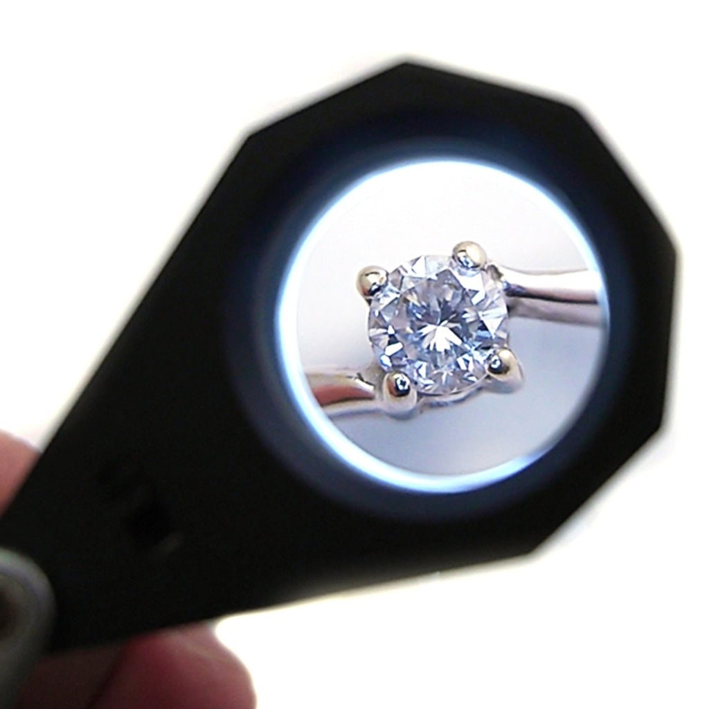 GM10 Mini 10X Jeweler Loupe Magnifier + 6 LED light, 21mm lens - Gain ...