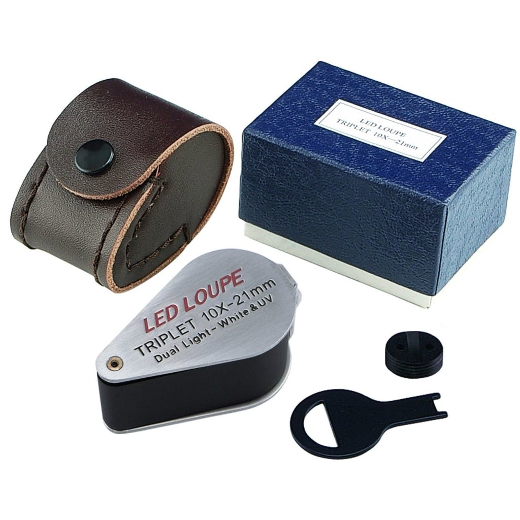 GM11 Mini 10X Jeweler Loupe Magnifier + LED & UV light, 21mm lens ...