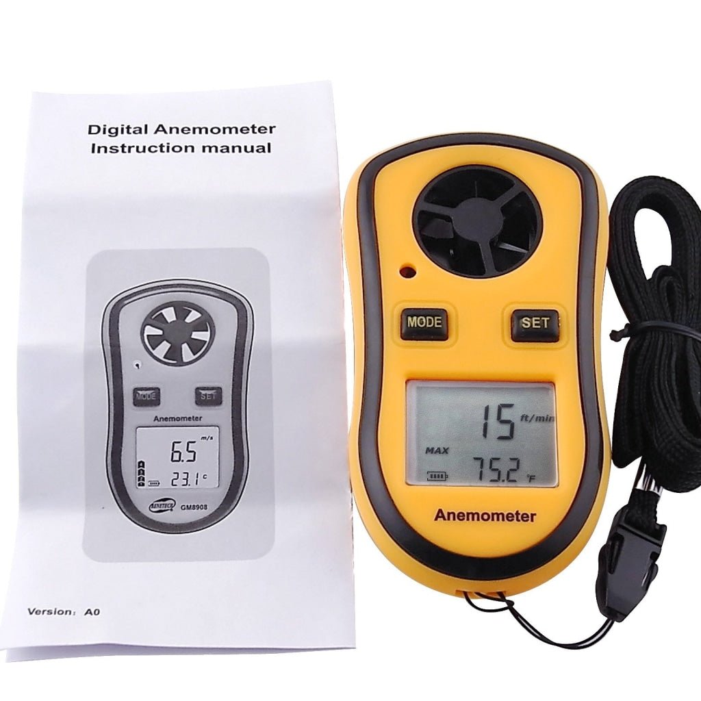 GM8908 Pocket-size Digital Thermo Anemometer, Handheld Air Wind Flow ...