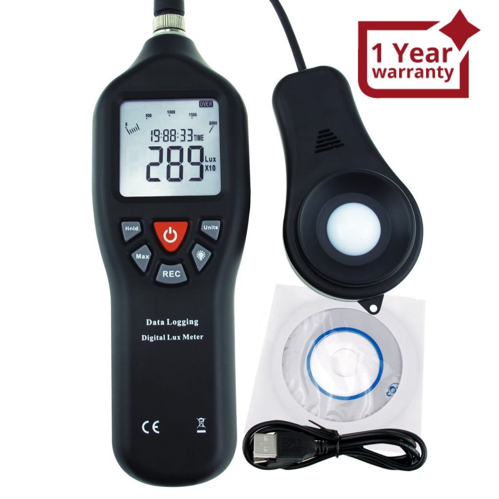 LUX-29 Digital Light Lux Meter with Data Logging Measurement Range 0 to ...