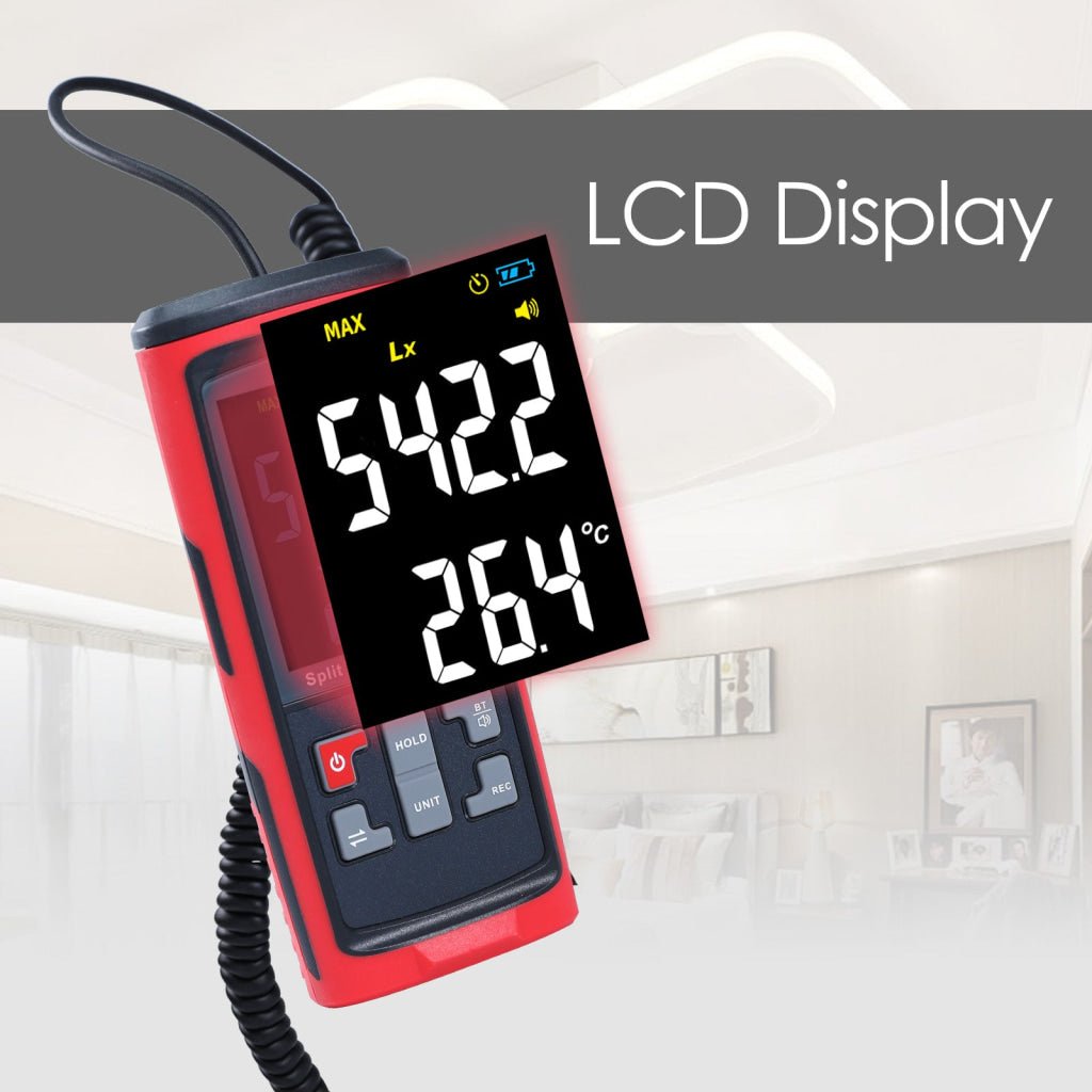 LUX-426 Split Type Digital Light Lux Meter with Temperature Measure ...