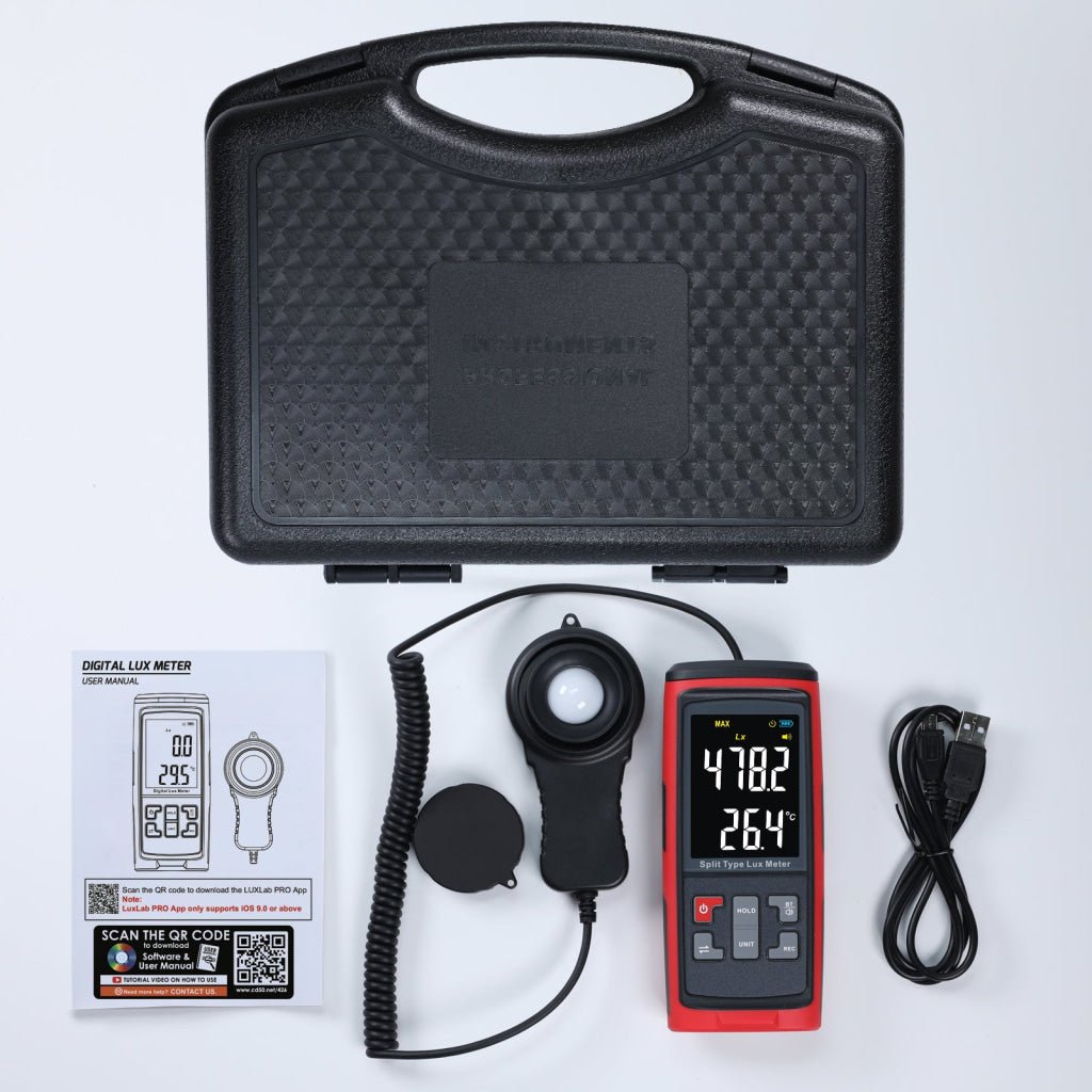 LUX-426 Split Type Digital Light Lux Meter with Temperature Measure ...