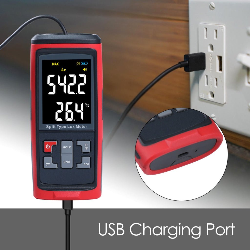 LUX-426 Split Type Digital Light Lux Meter with Temperature Measure ...