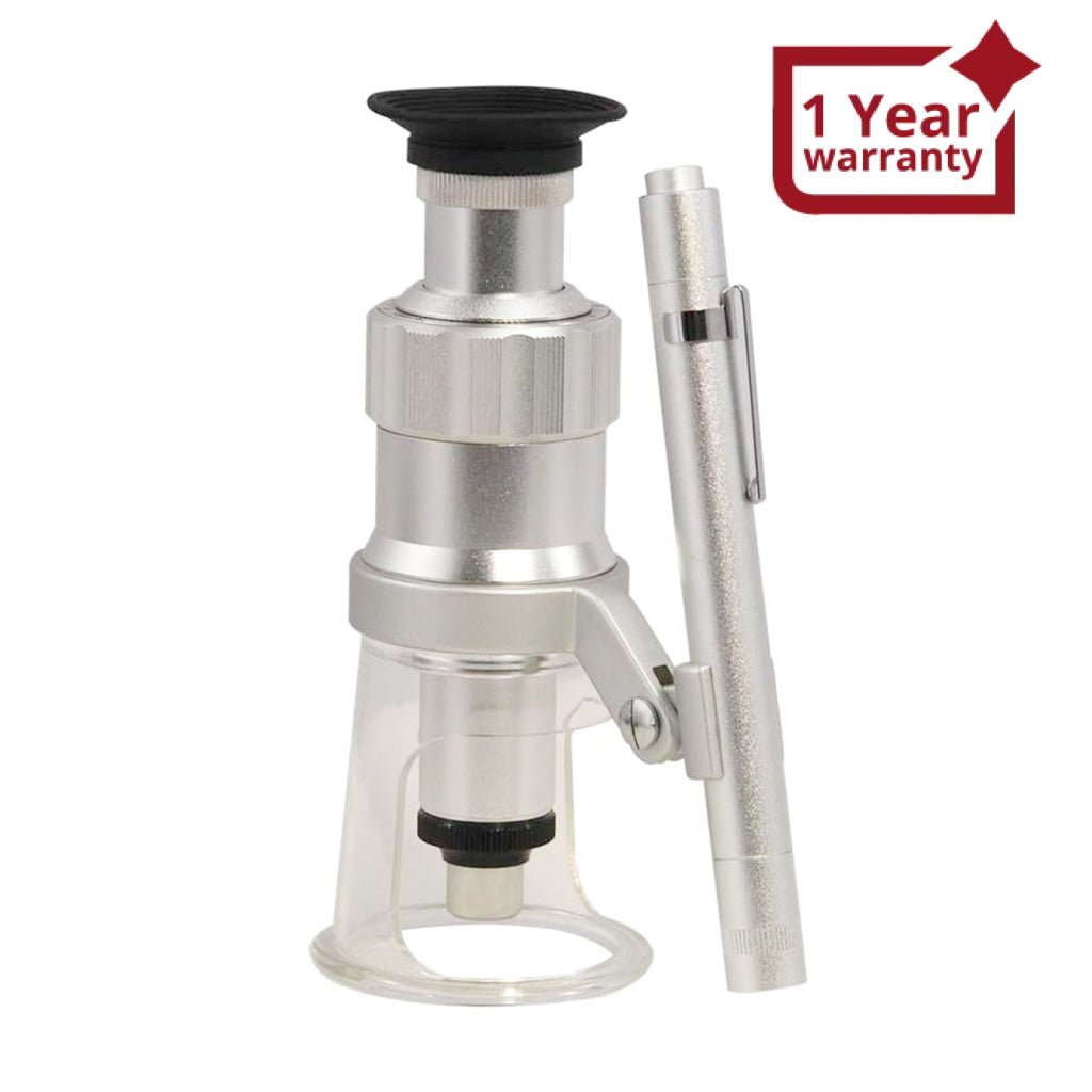 MSC-454 Magnification Microscope 100X LED Lightning Scale Loupe Compac ...