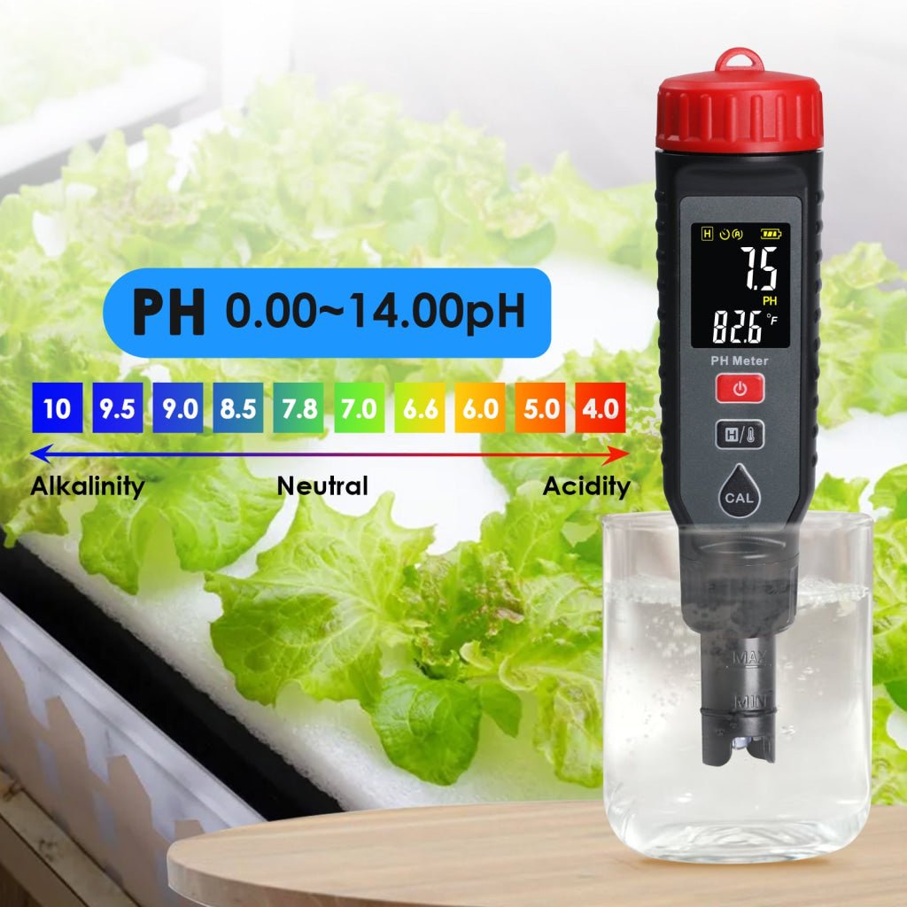PHM-443 Digital Pentype pH Meter High Accuracy Colored Screen | Red ...
