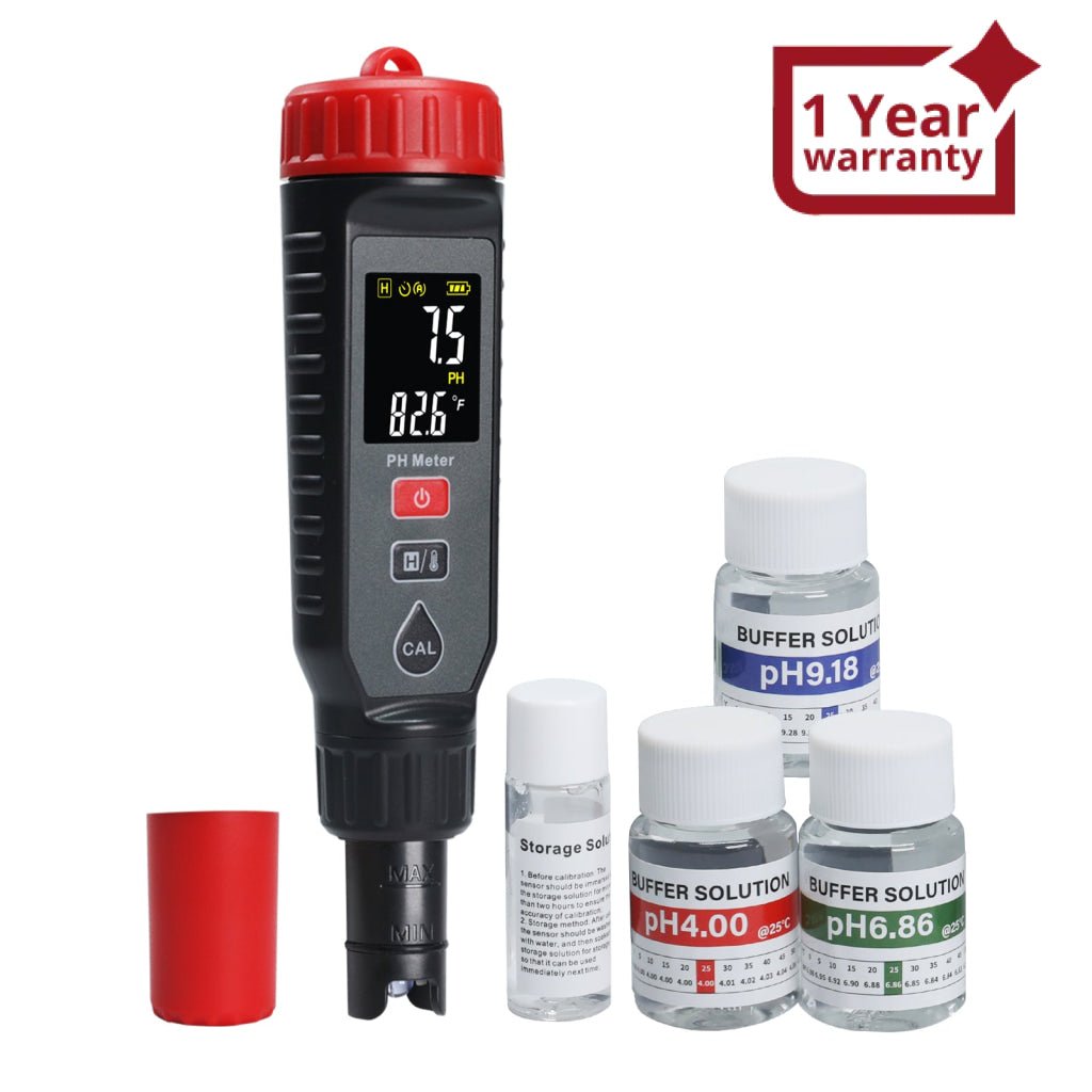 PHM-443 Digital Pentype pH Meter High Accuracy Colored Screen | Red ...