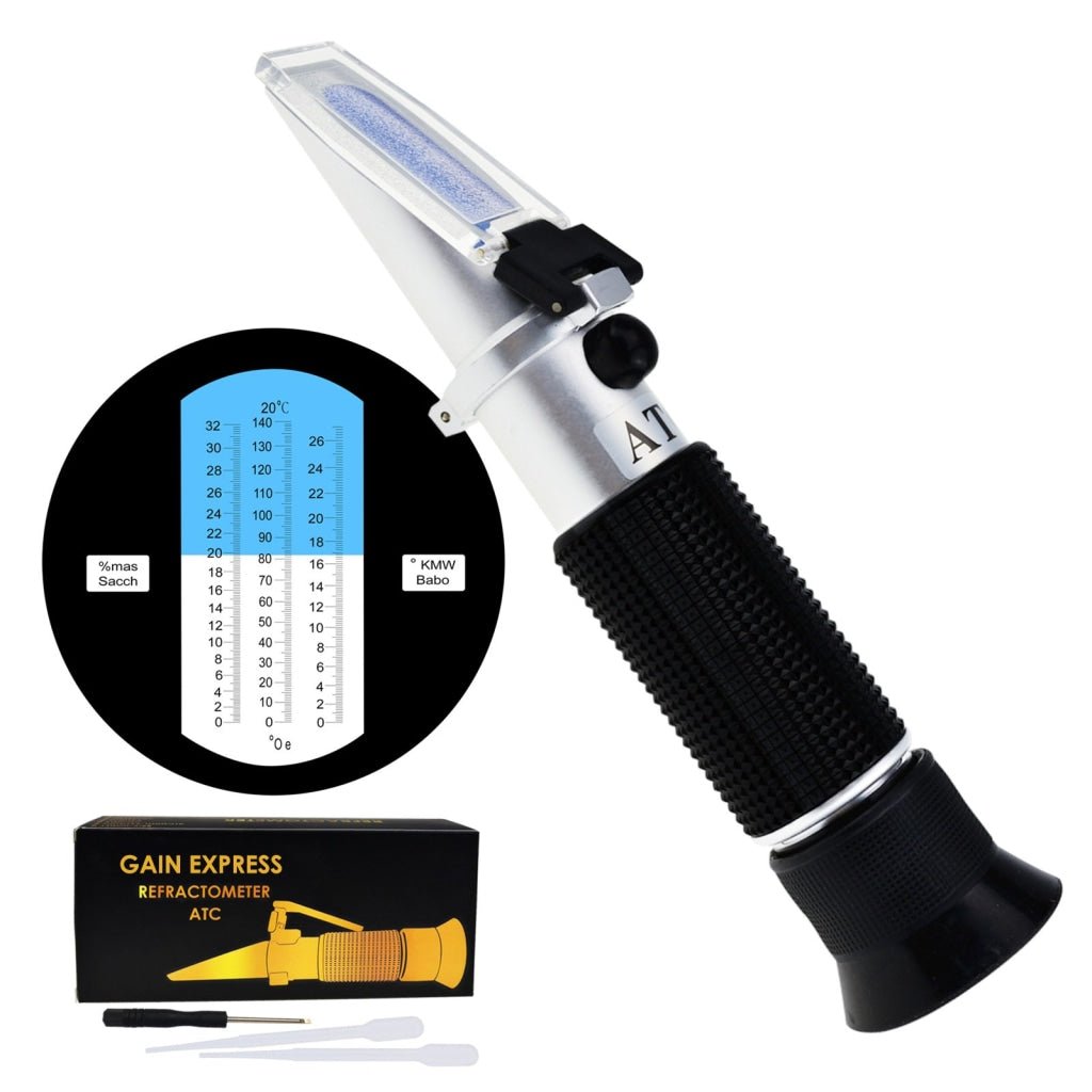 REB-32KMWATC Handheld 0-32% Brix Refractometer with ATC, 0-140°Oe, 0 ...