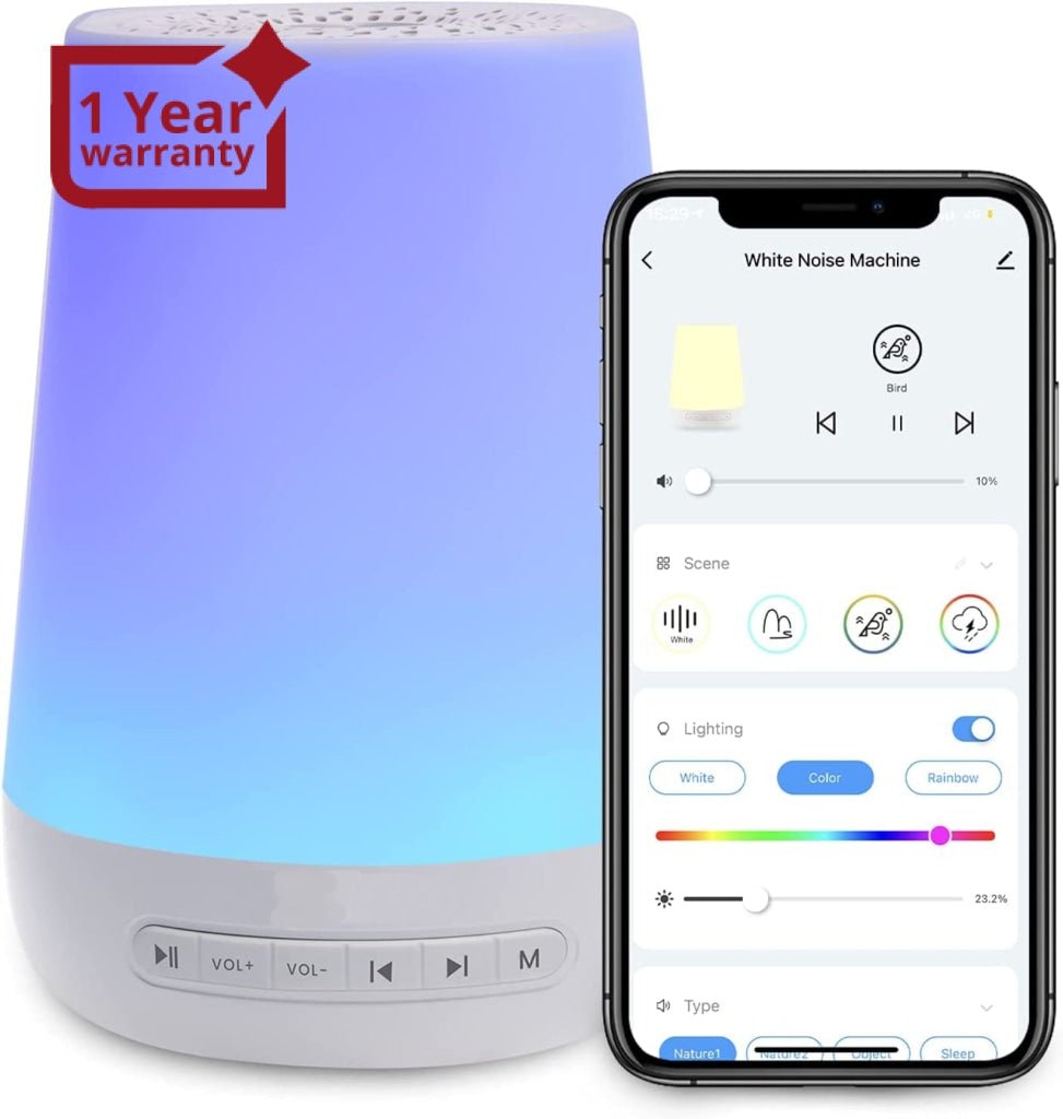 Baby Sound Machine White Noise Machine for Baby Sleeping with Night ...