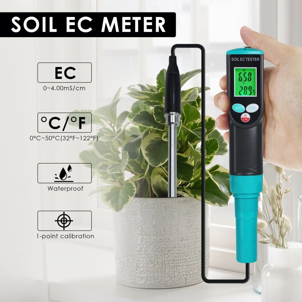 SQM-416 Waterproof Soil EC and Temperature Meter Digital Tester with ...