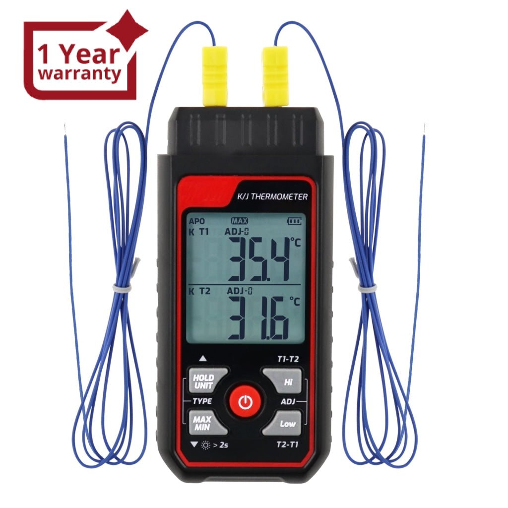 TA611B_R Dual Channel K/J Probe Thermocouple Thermometer T1-T2 Channel ...