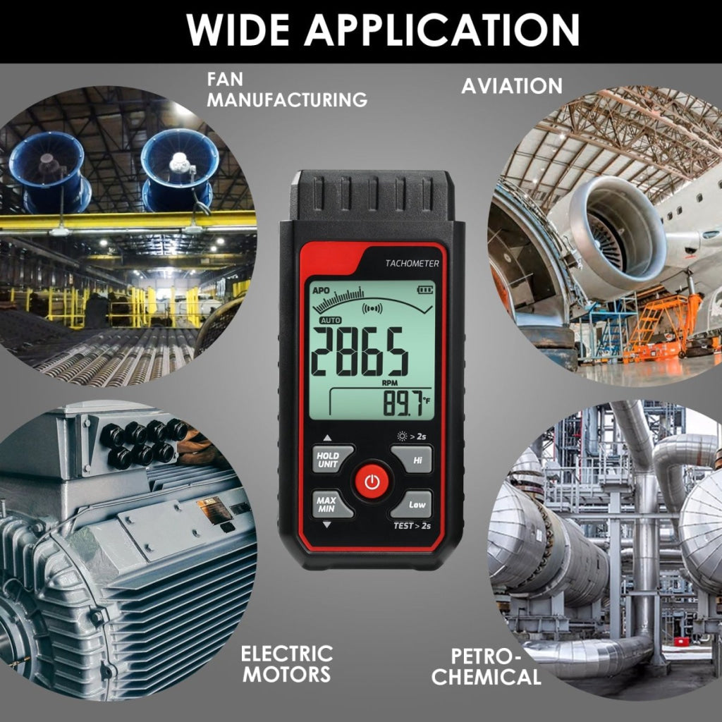 TAC-455 Portable Non-Contact Tachometer 2.5~99999RPM High Precision ...