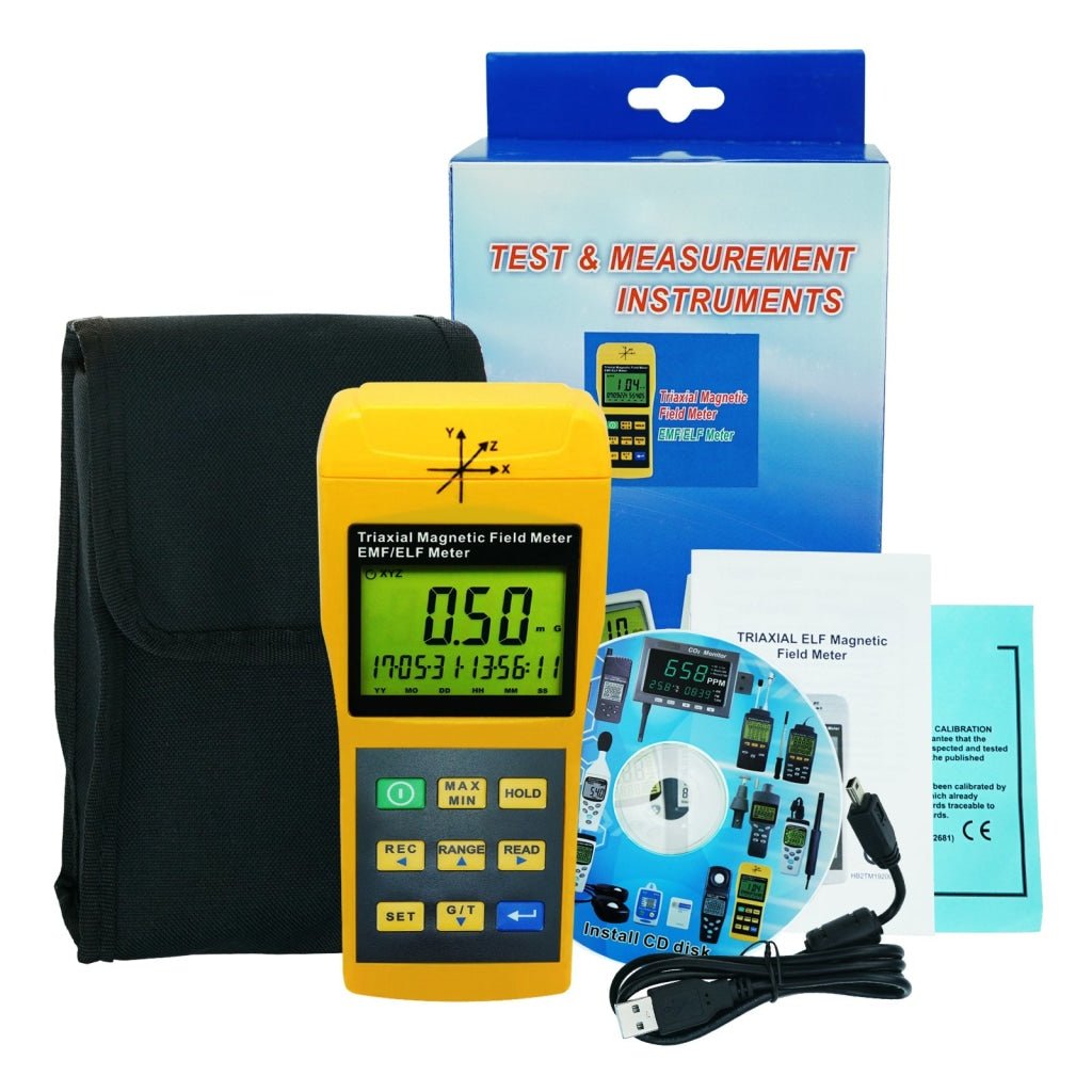TM-192D Digital Mini Triple Axis 2000Hz EMF ELF Magnetic Field Meter ...