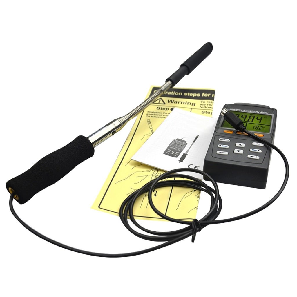 TM-4001 Hot Wire Air Velocity Meter Digital Anemometer Air Flow ...