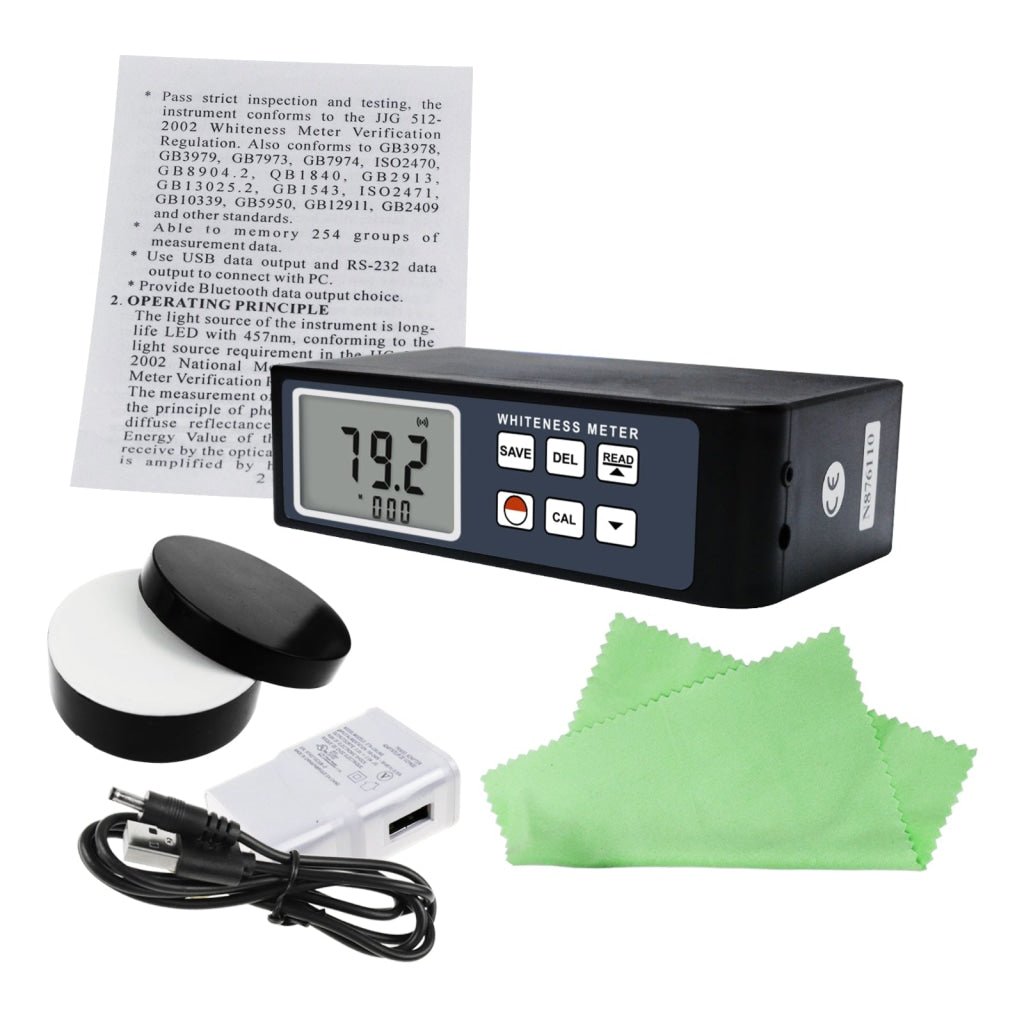 WM-206 Whiteness Meter Leucometer 0~120 White Color Degree Tester ...