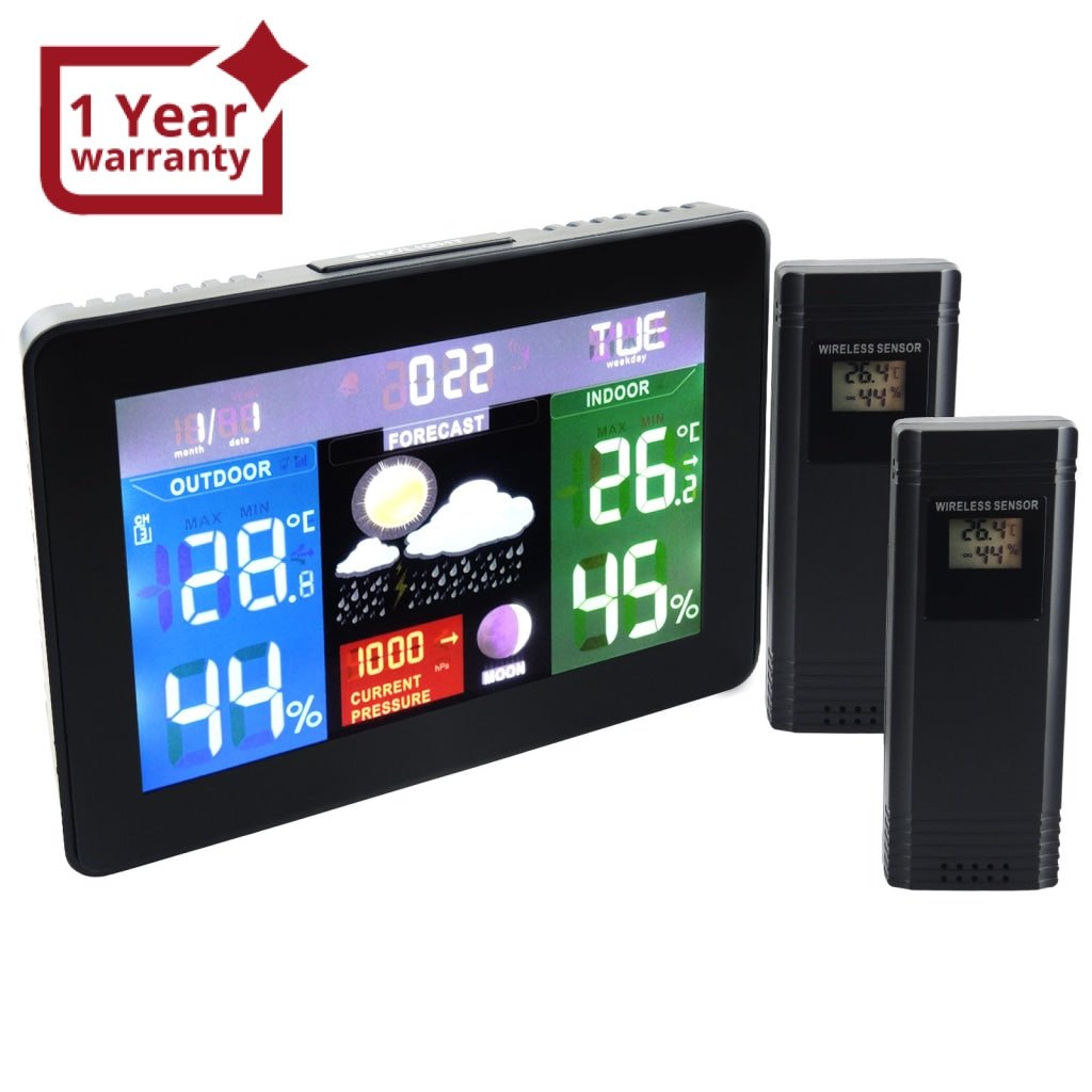 WS-001-EU_2S DCF RCC Desktop Digital Weather Forecast Station Barometer ...