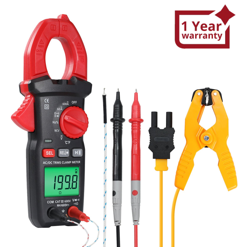 MUL-523 Digital Clamp Meter AC/DC Multimeter with Voltage Tester, Capa ...