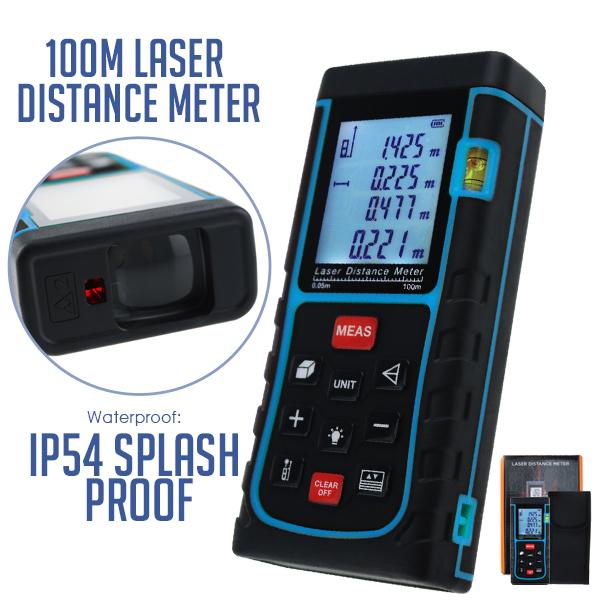 X01RZ-E100 Laser Distance Meter 100M with Spirit Level (FB) – Gain Express