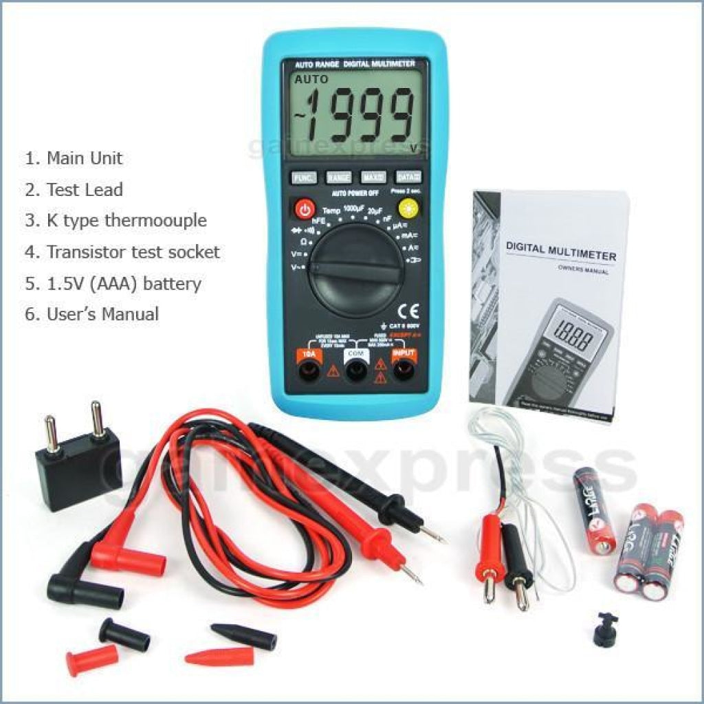 E04-012 Digital Multimeter DCV ACV OHM ACA Diode Temperature Tester ...